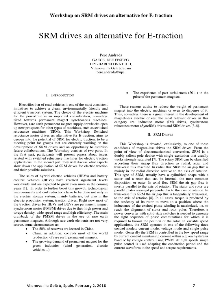 00 SRM Drives Alternative e Traction | PDF | Electric Motor ...