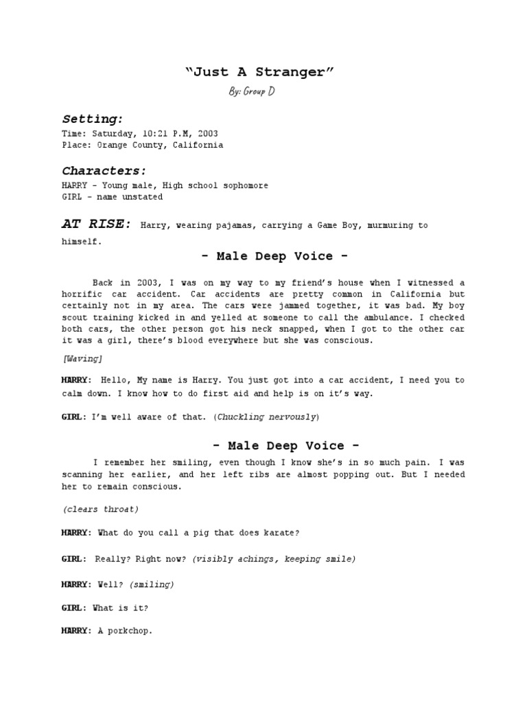 One Act Play - Group D (SCRIPT) | PDF