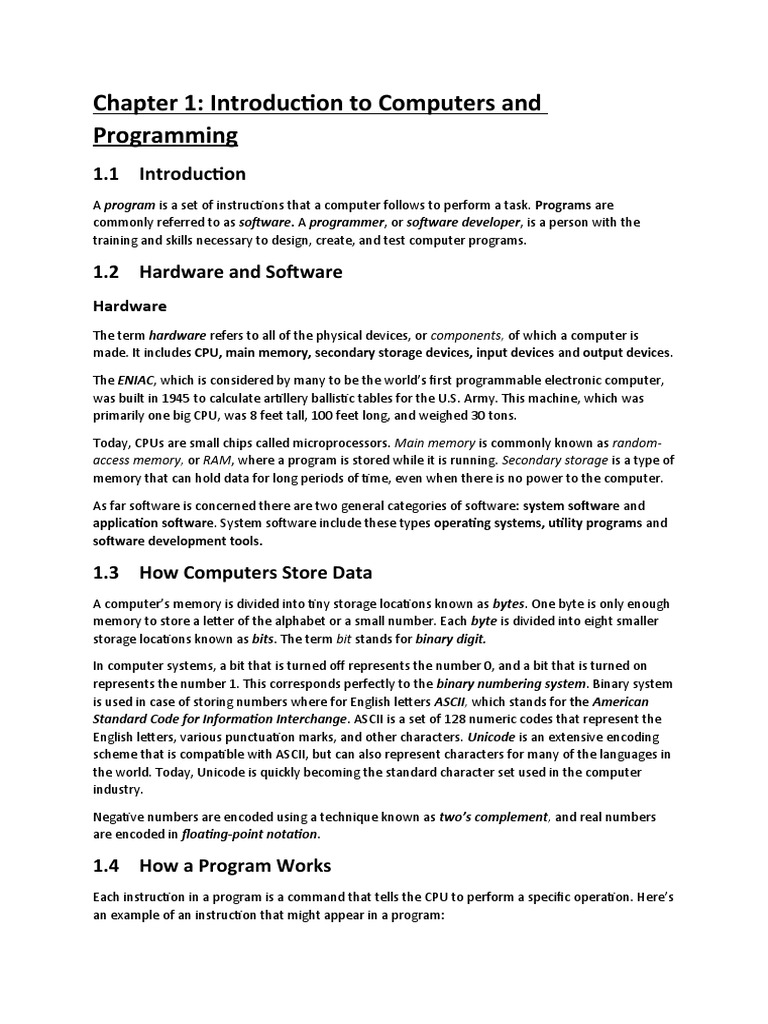 An Introduction to Computers, Programming, Hardware, Software, Data ... An Introduction to Computers, Programming, Hardware, Software, Data ...