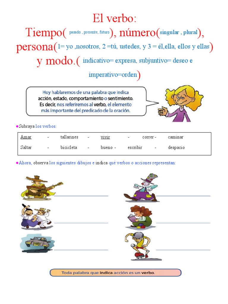 Actividades de Verbos para Niños | PDF | Verbo | Sintaxis