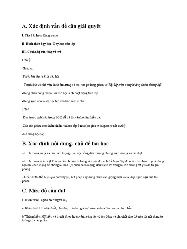 Icongchuc - Giao An Rung Xa Nu | PDF