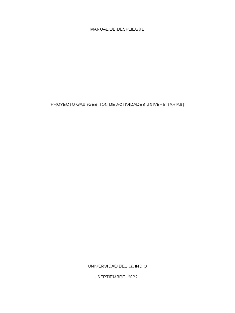 Manual de Despliegue | PDF