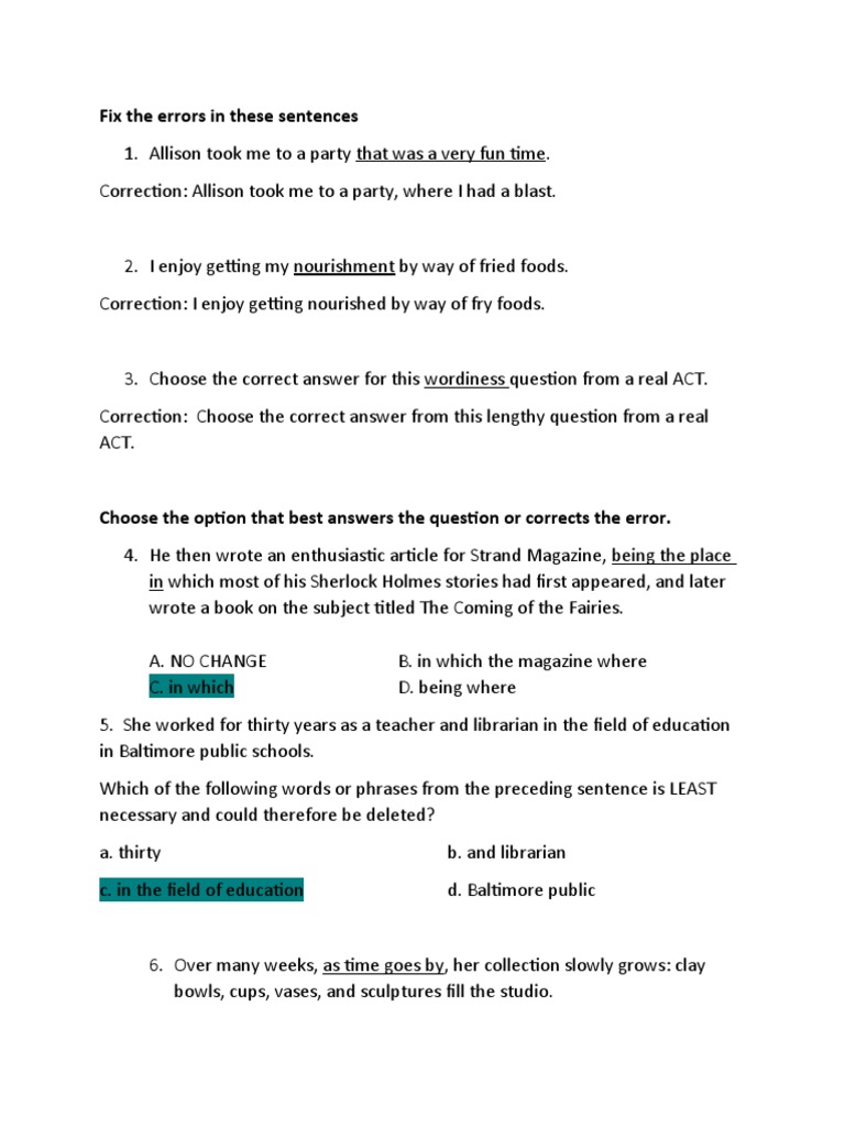 Wordiness - and - Redundancies Answers | PDF