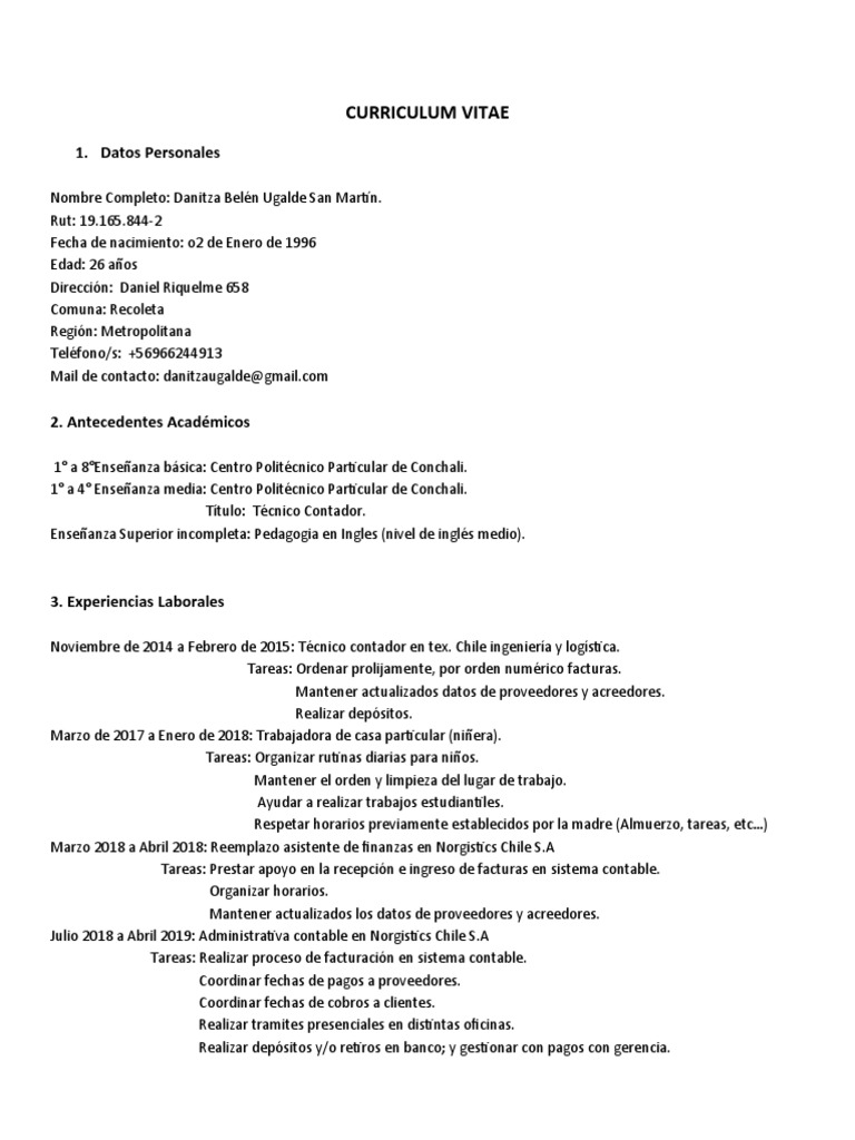 CV Postulación | PDF | Contador | Business