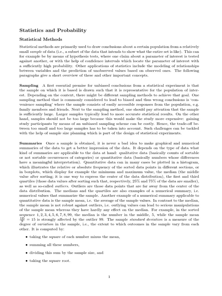 Statistics Probability | PDF | Statistics | Mean