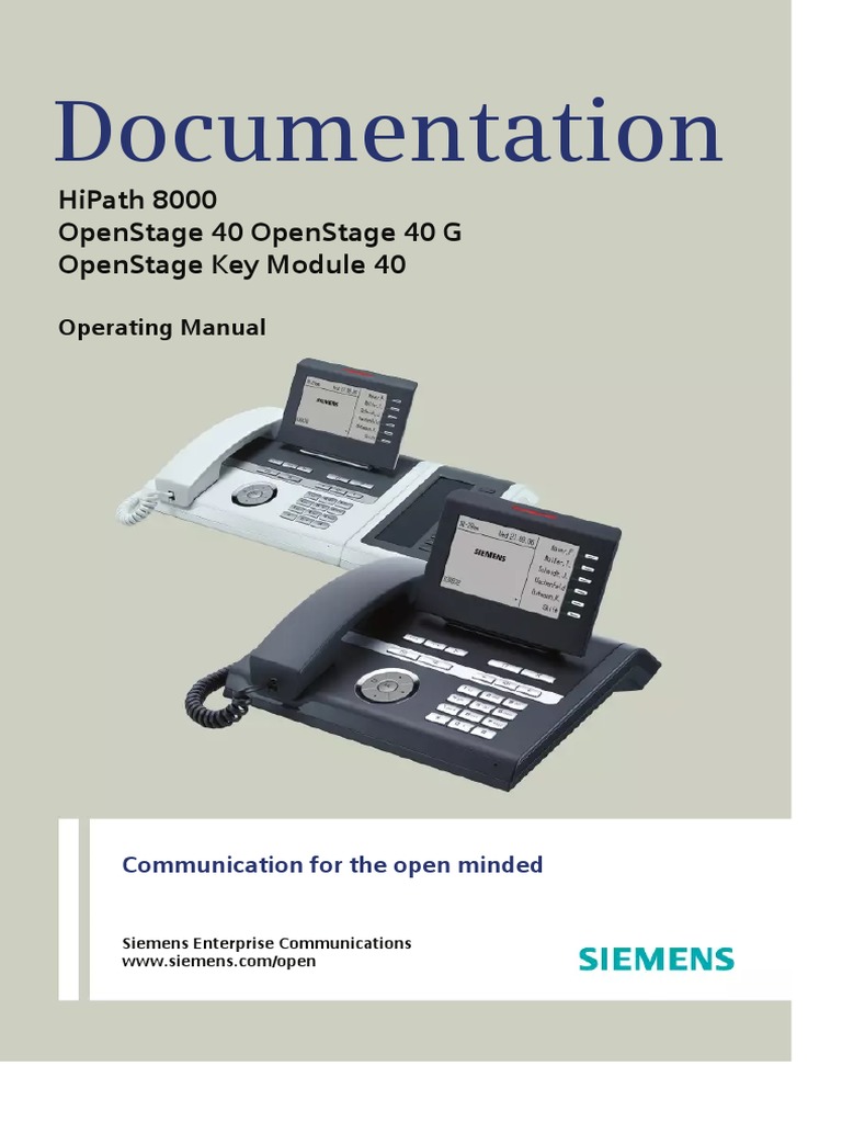 OpenStage 40 Operating Manual | PDF