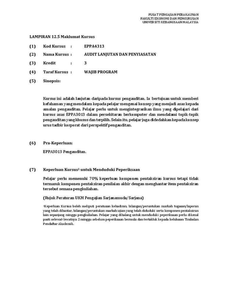 Proforma Audit Lanjutan | PDF