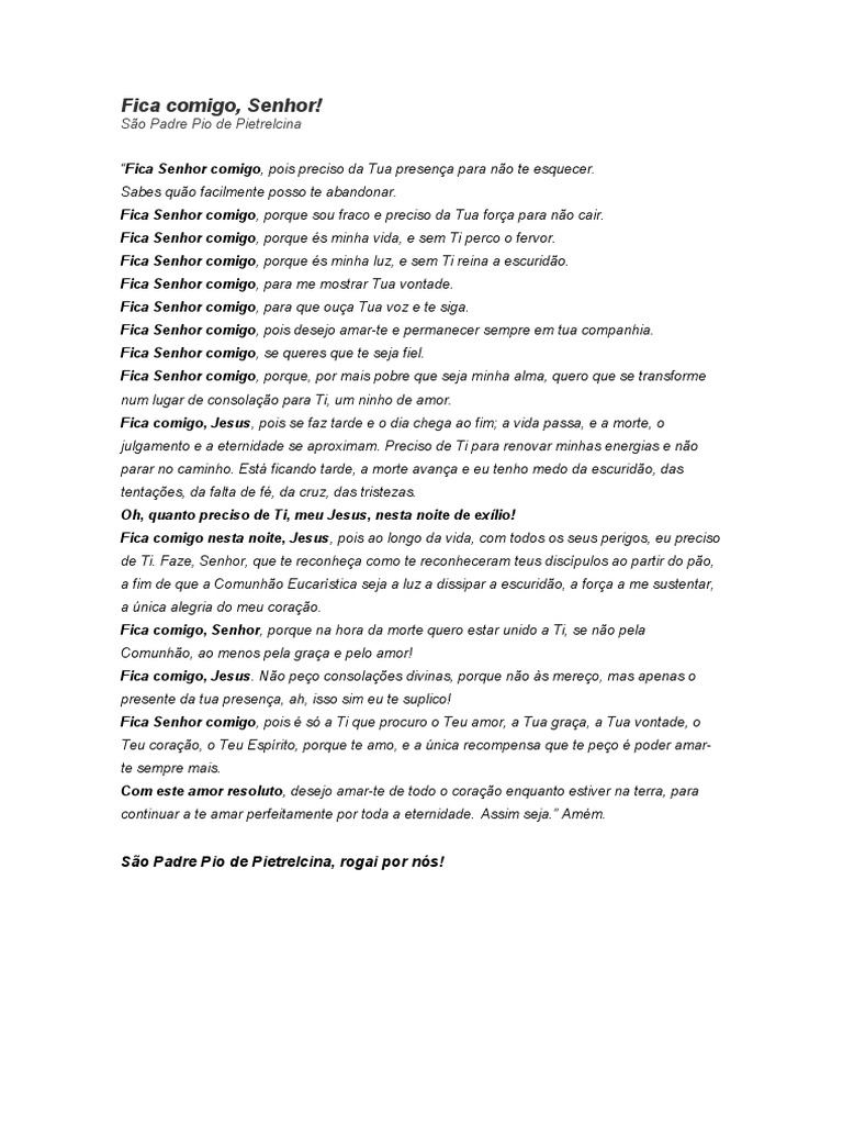 Fica Comigo, Senhor! Pe. Pio | PDF