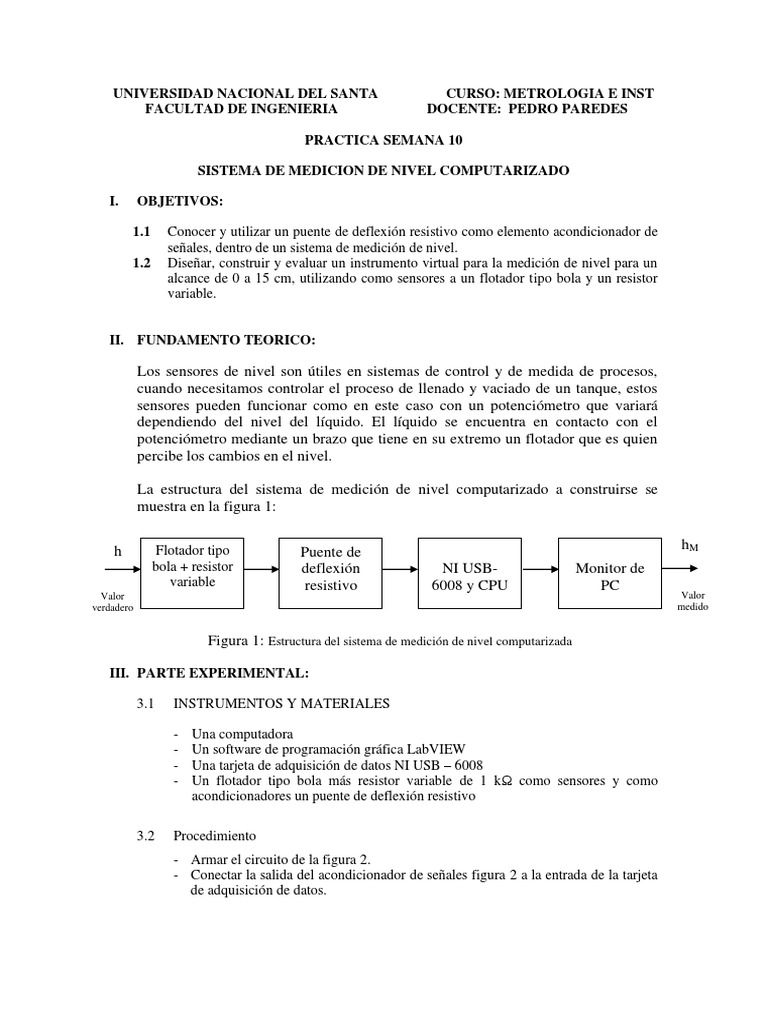 Practica 10 Sist Med Nivel Comp | PDF | Adquisición de datos | Sensor