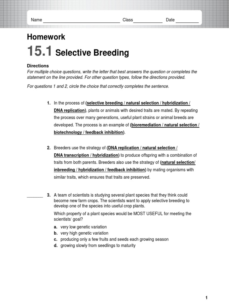 15.1-Worksheet 2 | Download Free PDF | Plant Breeding | Ploidy