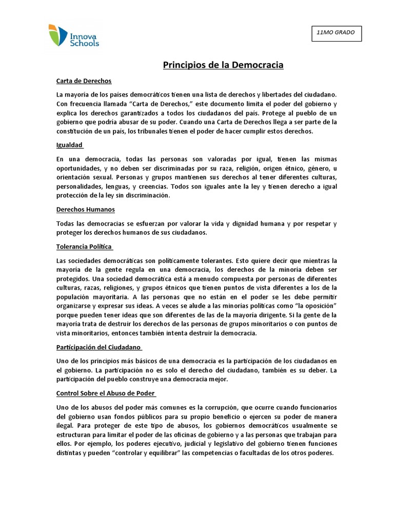 Principios de La Democracia | PDF | Democracia | Ideologías políticas