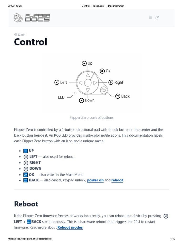 Control - Flipper Zero - Documentation | PDF | Booting | Computer Science