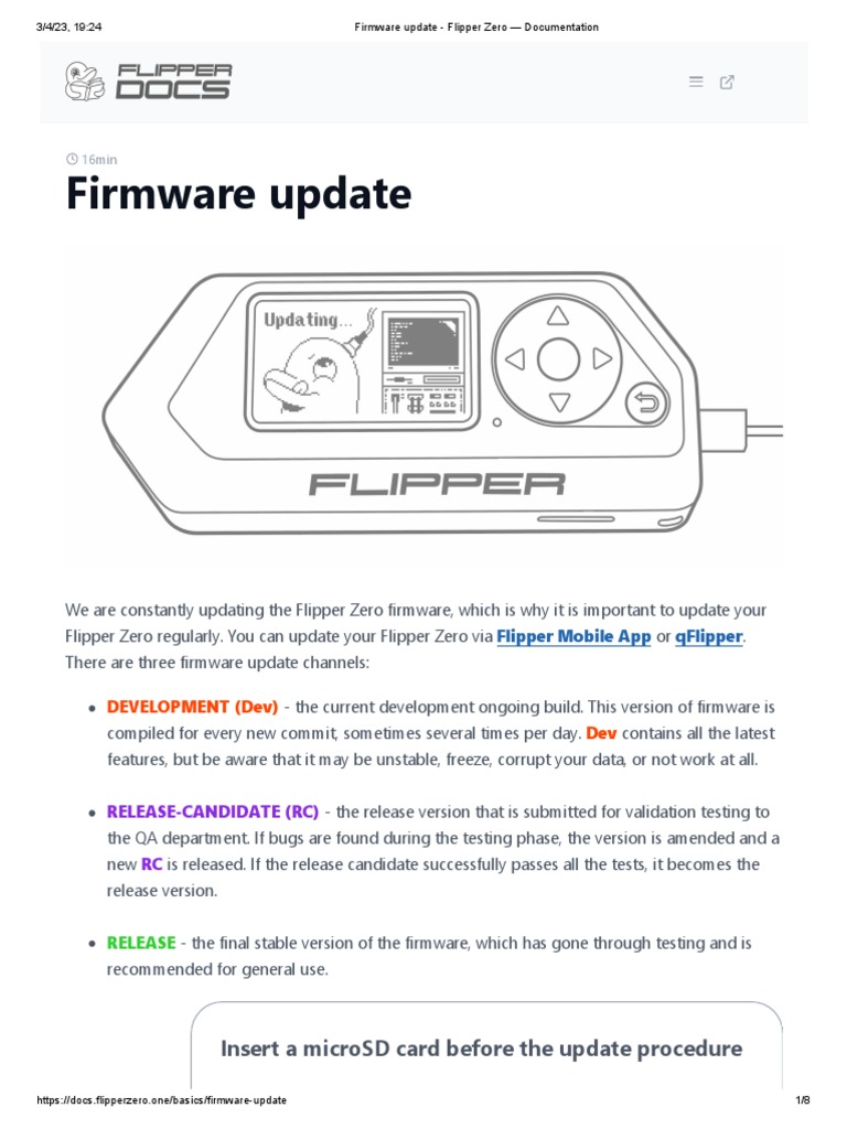 Firmware Update - Flipper Zero - Documentation | PDF | Bluetooth ... Firmware Update - Flipper Zero - Documentation | PDF | Bluetooth ...