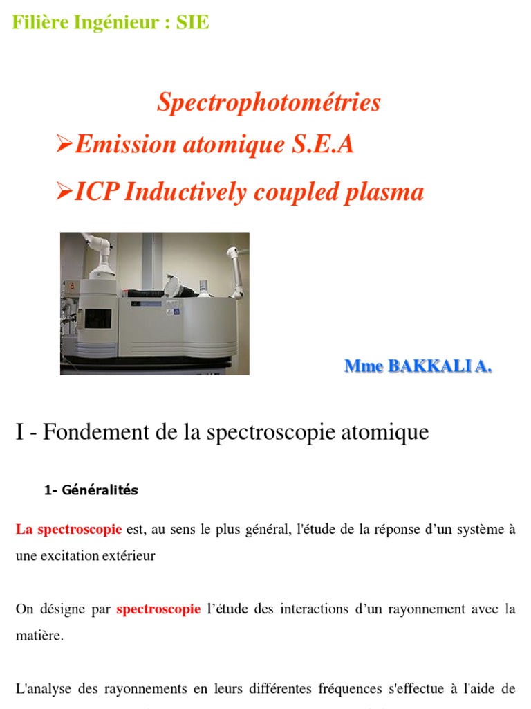 Atomic Emission Spectros | PDF | Spectroscopie | Physique appliquée et interdisciplinaire