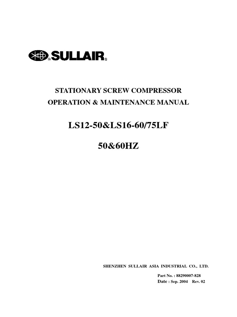 LS12-50&LS16-60/75LF 50&60HZ: Stationary Screw Compressor Operation ...