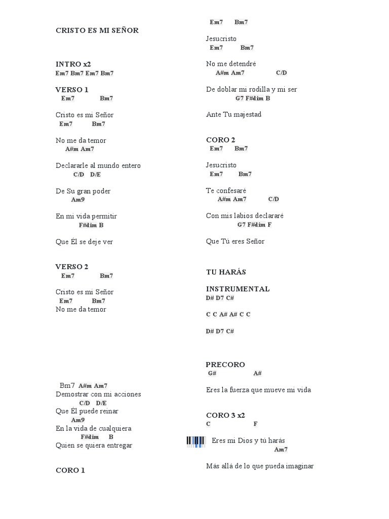 Cristo Es Mi Señor: Em7 Bm7 | PDF