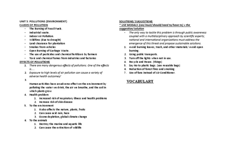 Unit 5-Pollution | PDF | Air Pollution | Pollution