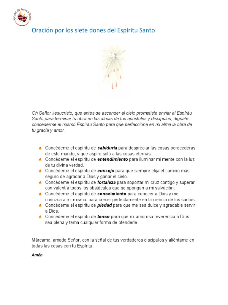 Oración Por Los Siete Dones | PDF
