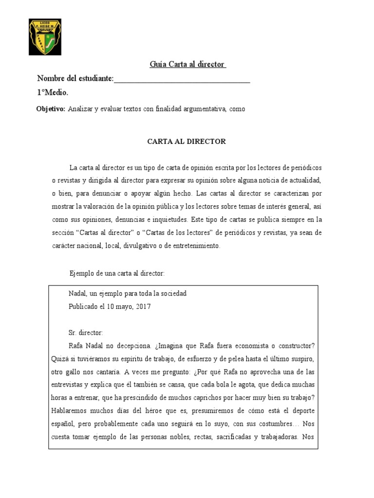 Ejemplos y guía para cartas al director | PDF | Tolerancia