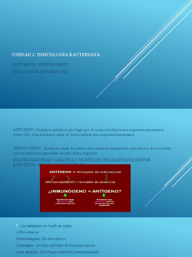 UNIDAD 2 ANTIGENO - INMUNOGENO | PDF