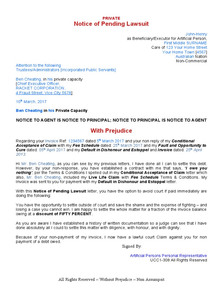 SHULTZYS Bill Notice-Fourth Letter 27-02-2023 | PDF | Private Law ...