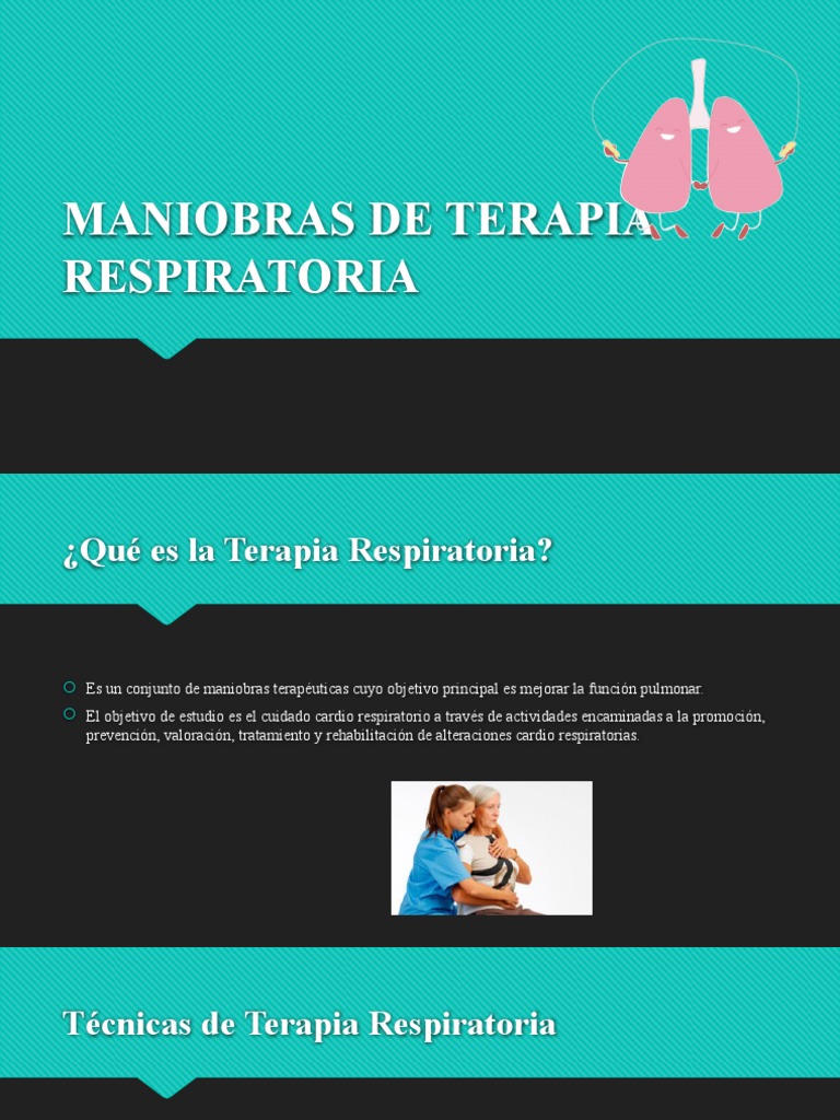 Maniobras de Terapia Respiratoria | PDF | Tos | Sistema respiratorio