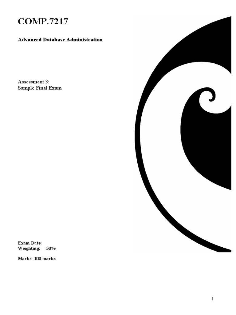 Comp 7217 - Sample - Paper | PDF | Microsoft Sql Server | Databases