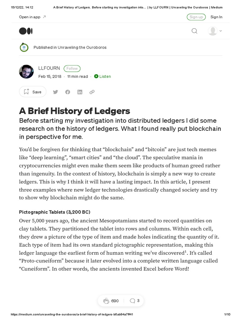 A Brief History of Ledgers. by LLFOURN | PDF | Debits And Credits ...