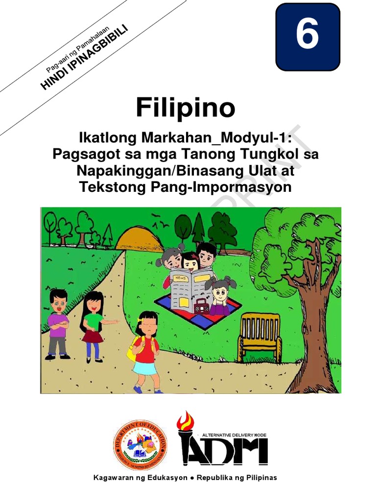 Fil6 Q3 Mod1 PagsagotSaMgaTanongTungkolSaNapakinggangUlatOTekstongPang-impormasyon v5 | PDF