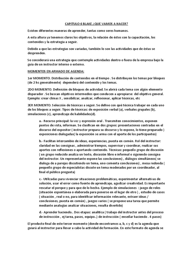 Seminario, Capitulo 6 Blake | PDF | Aprendizaje | Diseño