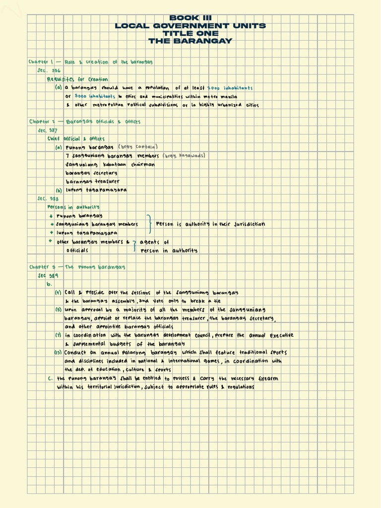 Local Gov. Code 1991 RA 7160 Summary | PDF