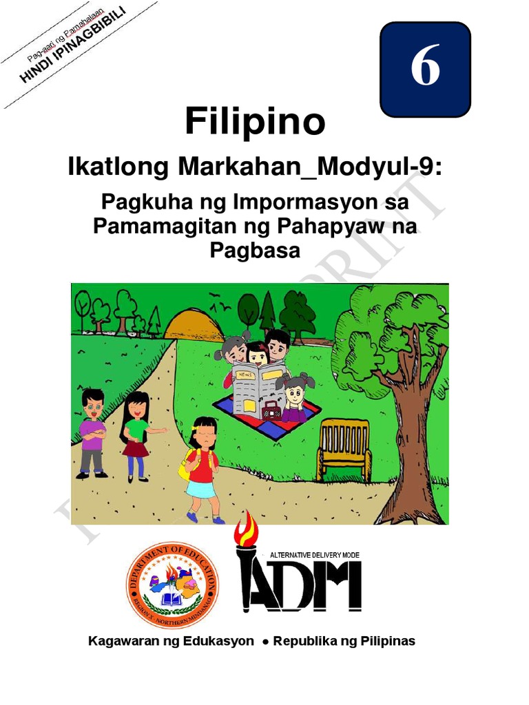 Fil6 Q3 Mod9 PagkuhaNgImpormasyonSaPamamagitanNgPahapyawNaPagbasa v5 | PDF