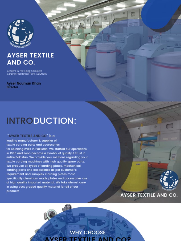 Leading Manufacturer of Textile Carding Parts and Solutions | PDF ...