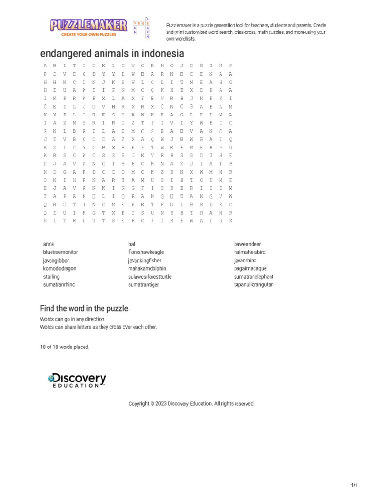 Endangered Animals Worksheet | PDF