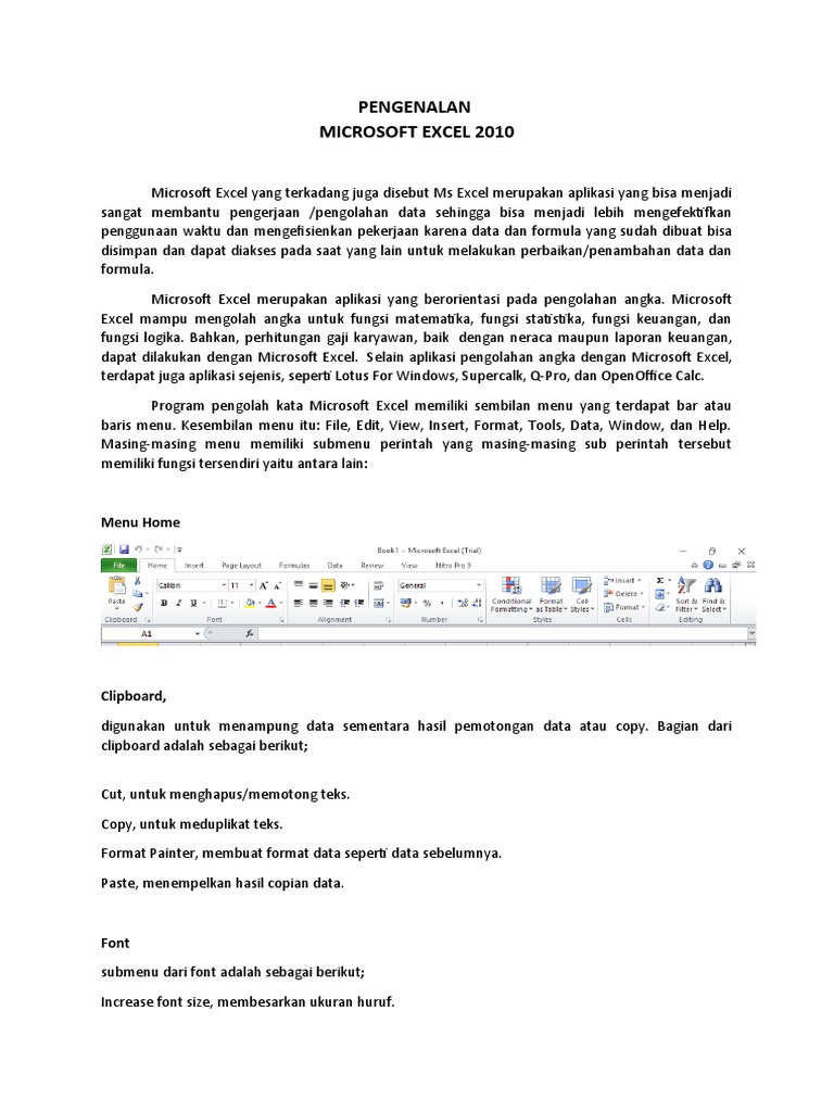 Tik 1 Pengenalan Microsoft Exel | PDF