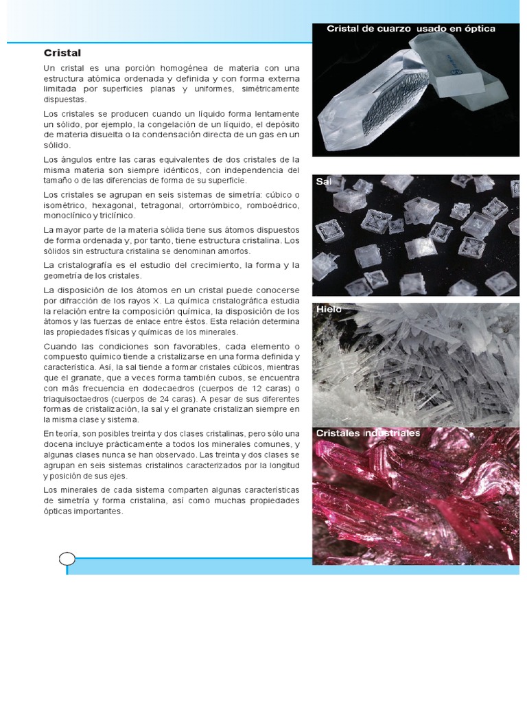 Los Cristales 4to | PDF | Cristalografía | Cristal