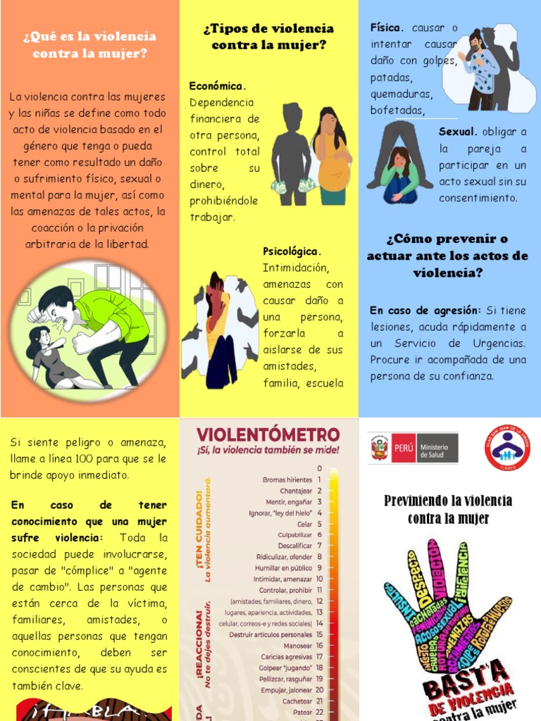 Triptico Violencia Contra La Mujer | PDF | La violencia contra las mujeres | Agresión