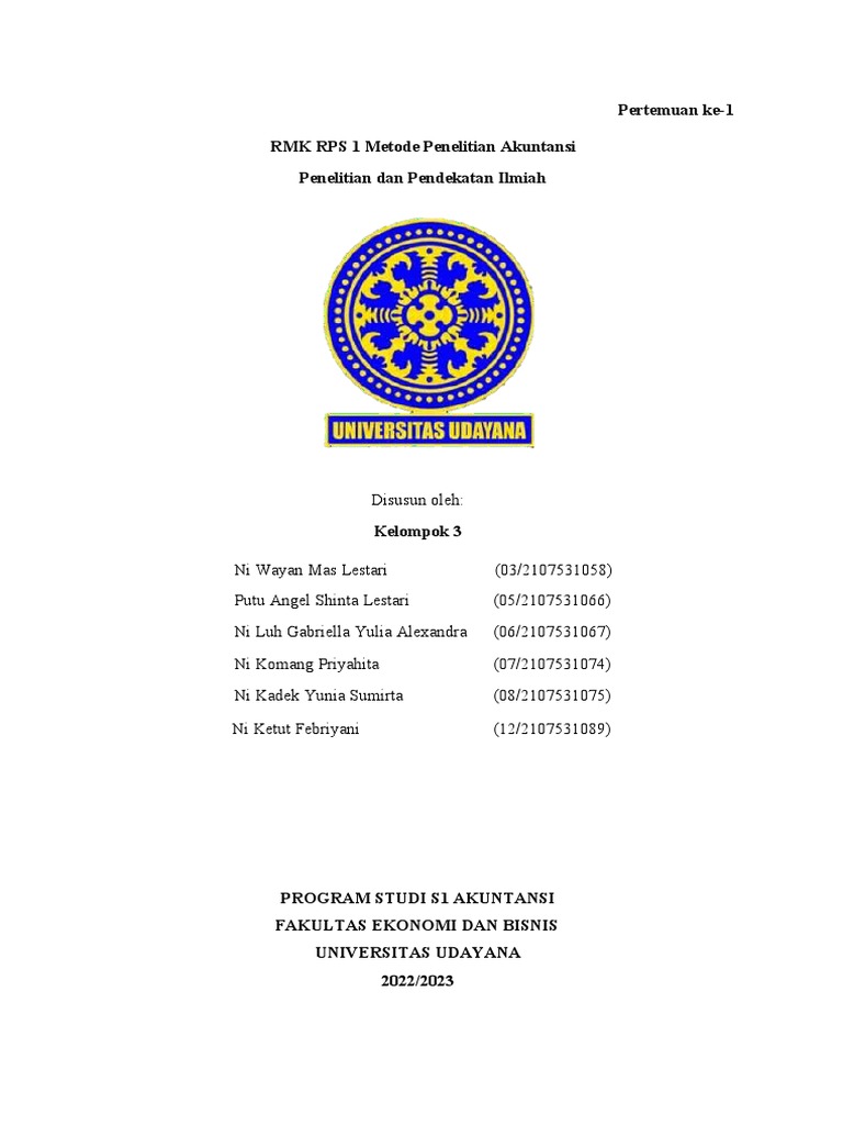 Kelompok 3 - RMK RPS 1 | PDF