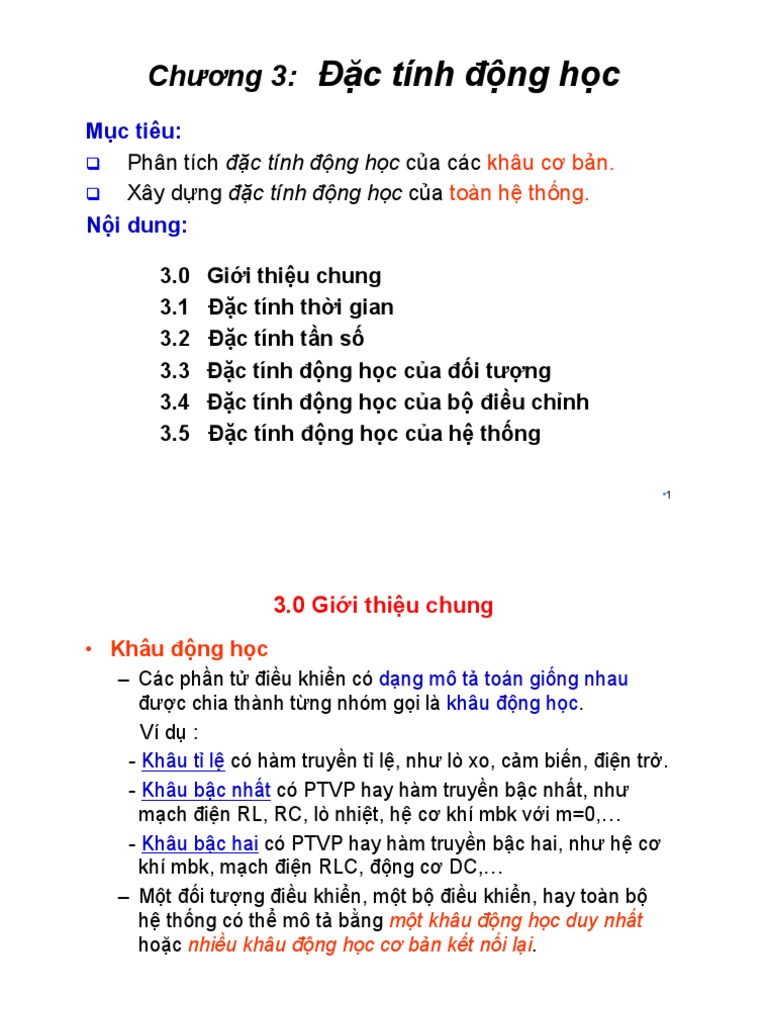 Bai Giang DKTD - Chuong 3 | PDF