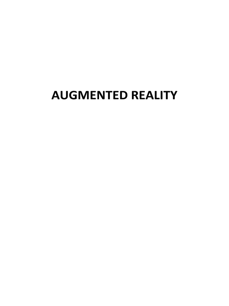 Augmented Reality | PDF