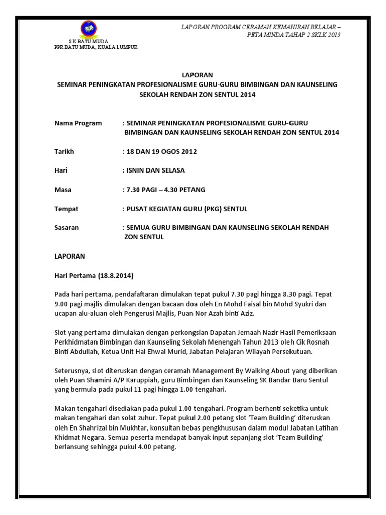 S K Batu Muda PPR Batu Muda, Kuala Lumpur: Laporan Program Ceramah Kemahiran Belajar - Peta ...