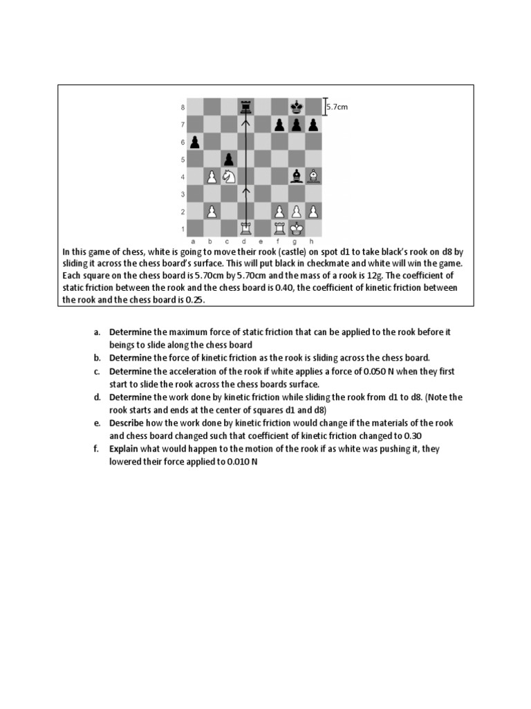 Physics 20 Chess Friction Scenario | PDF