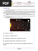 Questionário de Ciências Tema Lua, Fases Da Lua e Eclipses | PDF | Lua | Eclipse