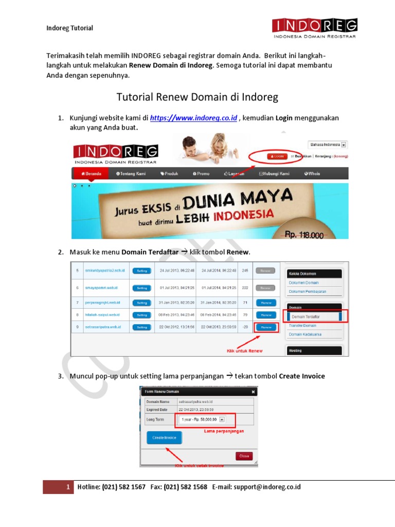 Tutorial Renew Domain Indoreg | PDF | Bisnis