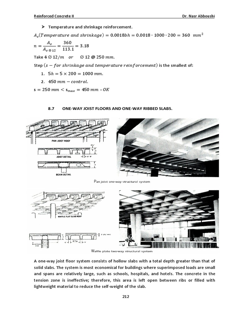 8.7 One-Way Joist Floors and One-Way Ribbed Slabs | Download Free PDF ...