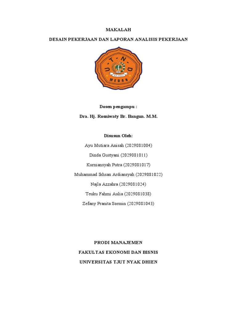 Analysing Job Design And Job Analysis Report PDF