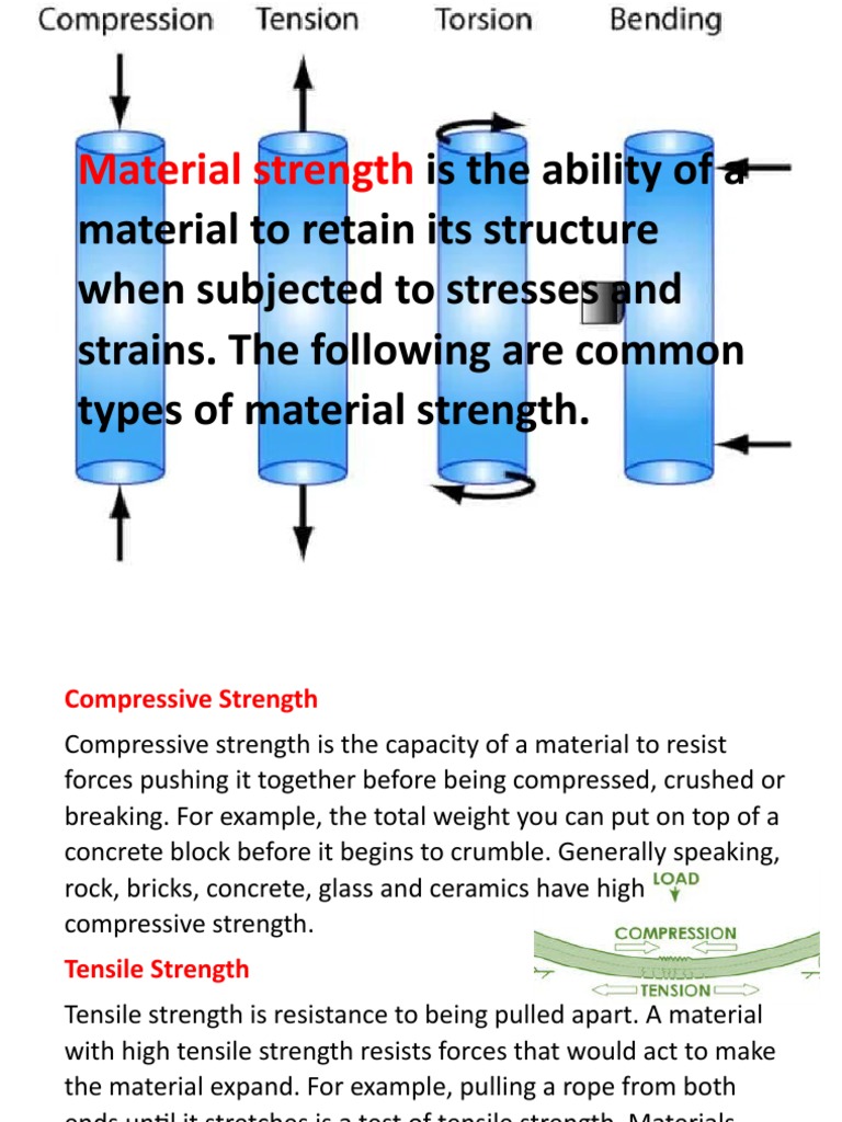 Material Strength | PDF | Strength Of Materials | Ultimate Tensile Strength