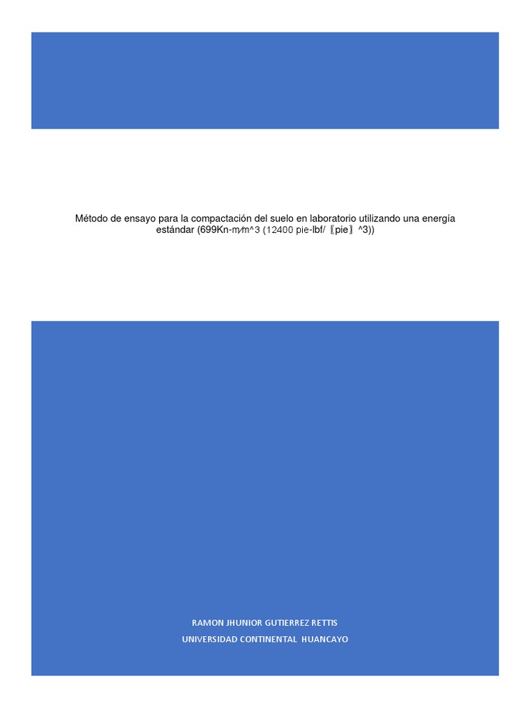 Proctor Estandar | PDF | Agua | Densidad