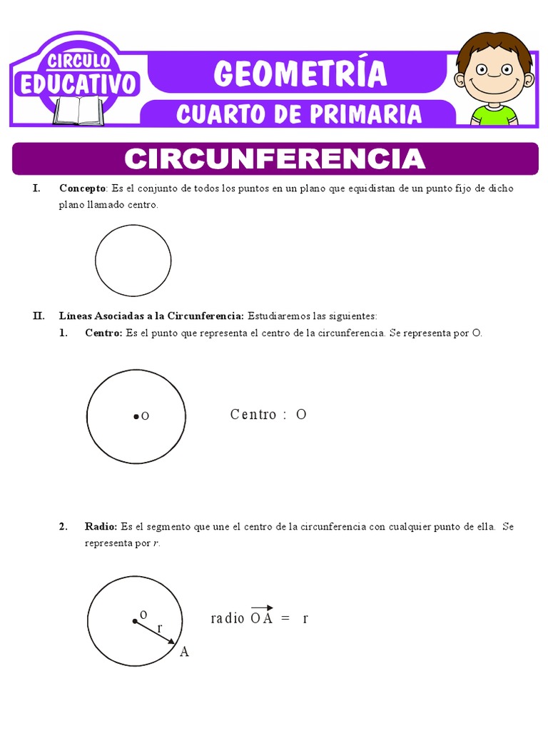 Circunferencia para Cuarto de Primaria | PDF
