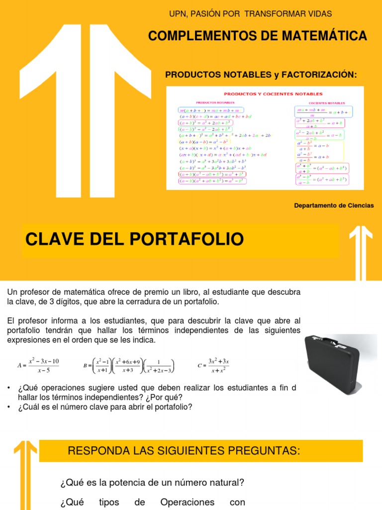 Complementos de Matemática: Productos Notables Y Factorización | PDF | Factorización | Álgebra